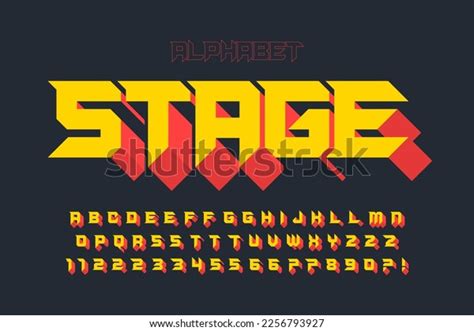 Strong Letters Numbers Dynamic Alphabet Vector Stock Vector Royalty