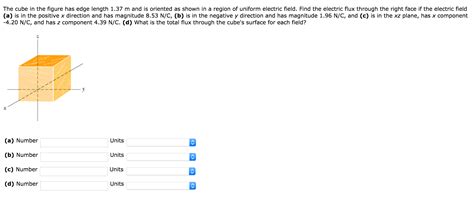 Solved The Cube In The Figure Has Edge Length M And Is Chegg