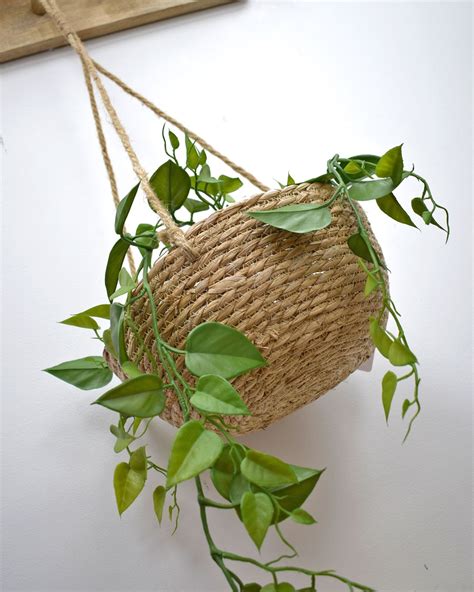 Hanging Sea Grass Plant Pot Natural 30cm £1199 Inspirations Wholesale