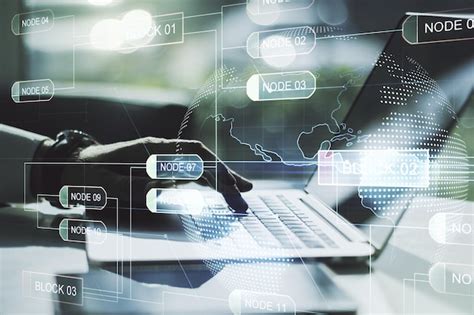 premium photo double exposure of abstract programming language