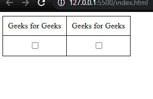 How Place A Checkbox Into The Center Of A Table Cell Geeksforgeeks