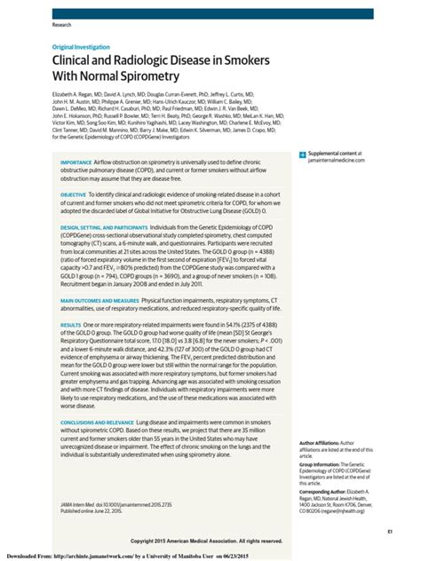 Regan2015 Pre Copd Pdf Chronic Obstructive Pulmonary Disease