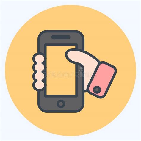 Icon Holding Smartphone Suitable For Web Interface Symbol Color Mate Style Simple Design