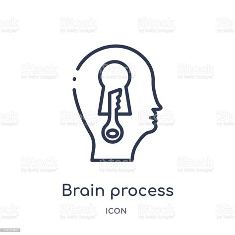 Linear Brain Process Icon From Brain Process Outline Collection Thin Line Brain Process Vector