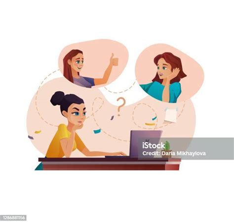 화상 통화 컨퍼런스 또는 교육으로 일하는 사람들의 팀 온라인 회의 또는 교육 검역 중에 말하는 친구들 개념에 대한 스톡 벡터 아트 및 기타 이미지 Istock