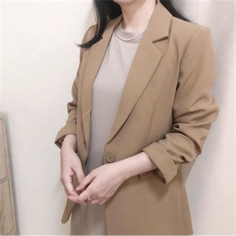現貨♡ 專櫃等級 西裝外套 中長版外套 韓版 夏款 袖抓皺 造型外套 女外套 女西裝外套 兔子魚rabiyu Iopen Mall