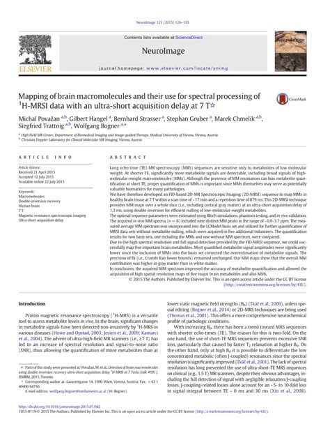 pdf mapping of brain macromolecules and their use for spectral