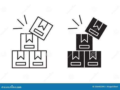 Overflow Shipment Outline Icon Collection Or Set Overflow Shipment Thin Vector Line Art Stock