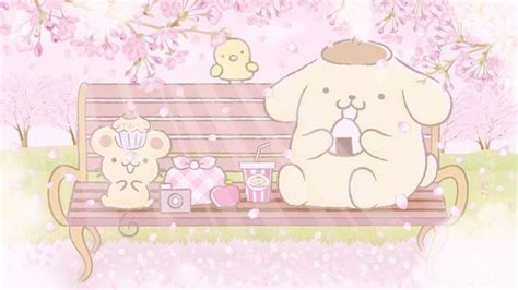 Sakura Pompompurin In 2025 Pink Wallpaper Hello Kitty Cute Desktop Wallpaper Pink Wallpaper Ipad
