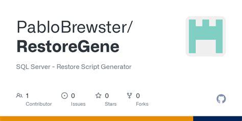 Github Pablobrewsterrestoregene Sql Server Restore Gene Script Generator