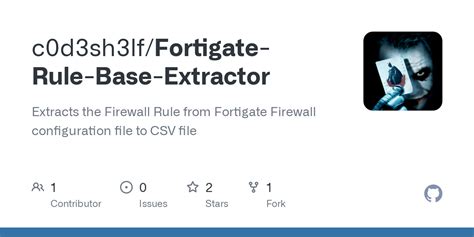 github c0d3sh3lf fortigate rule base extractor extracts the firewall rule from fortigate