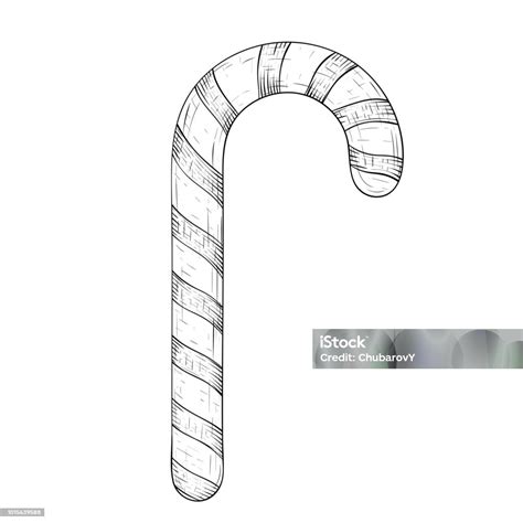 Candy Cane Hand Drawn Sketch Stock Illustration Download Image Now Backgrounds Candy