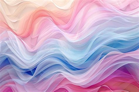 Wavy Lines In Pastel Colors Creating A Soothing Abstract Health Background Stock Illustration