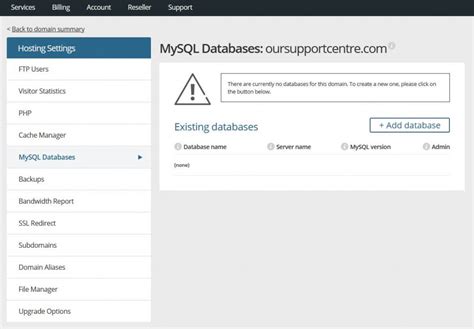 Creating A Mysql Database On Apache Hosting Support Centre Uk