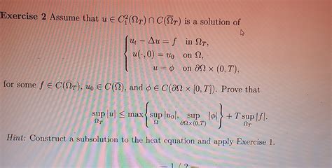 Solved Exercise 2 ﻿assume That Uinc12Ωt∩cbar Ωt ﻿is A