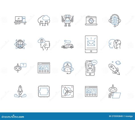 Web Security Line Icons Collection Firewall Encryption Cybersecurity Malware Phishing