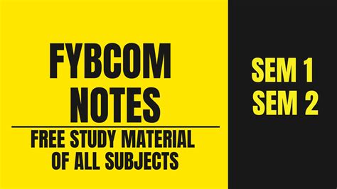 Fybcom Notes Sem 1 And Sem 2 Mumbai University Free Scholarszilla