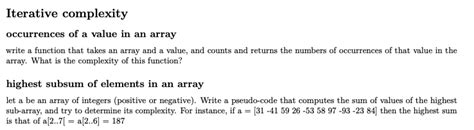 Solved Iterative Complexity Occurrences Of A Value In An