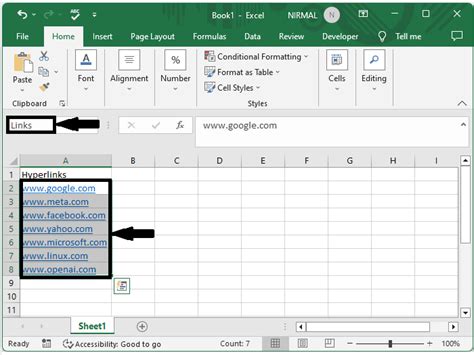 how to create drop down list with hyperlinks in excel
