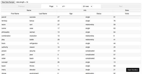 Spectrum Chat ReactTable Question Dynamic Pagination Component