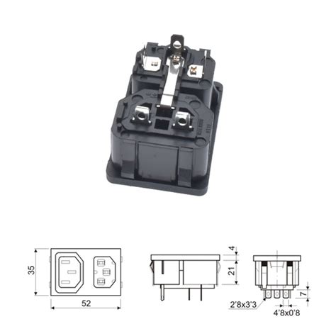 Base Iec Doble C13 C14 H M Panel PresiÓn Faston 4 8mm Conectrol S A Electrónica
