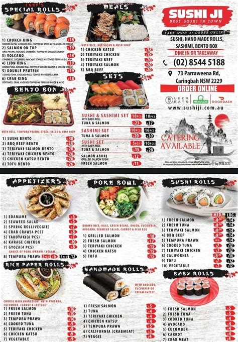 Online Menu Of Sushi Ji Restaurant Caringbah New South Wales 2229