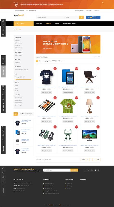 Template Web Bán đồ điện Tử Thời Trang đồ Gia Dụng Bằng Html Css Js