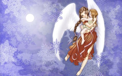 雪天使 Windows 7主题女孩宽屏壁纸 卡通 太平洋科技