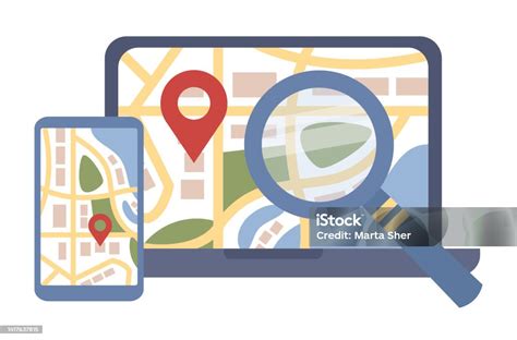 Map With Pin Pointer Online Icon Gps Navigation Location Symbol Vector Flat Illustration Stock