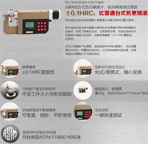 美国G R组合式洛氏硬度计RH 150AUTO高精度电动洛氏硬度仪0 1HRC 深圳市仞铢精密量仪有限公司 精密测量专家 仞铢精密量仪