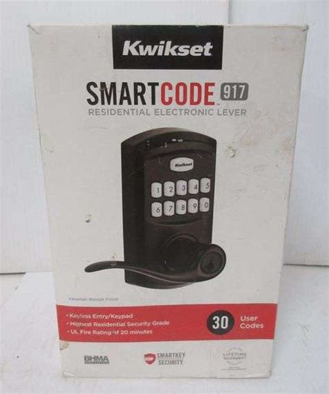 Kwikset 917 Smartcode Venetian Bronze Keypad Electronic Single Cylinder Tustin Door Lever