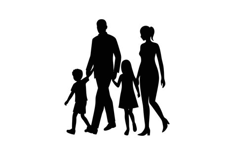 Silueta De Familia Caminando 48266642 Vector En Vecteezy