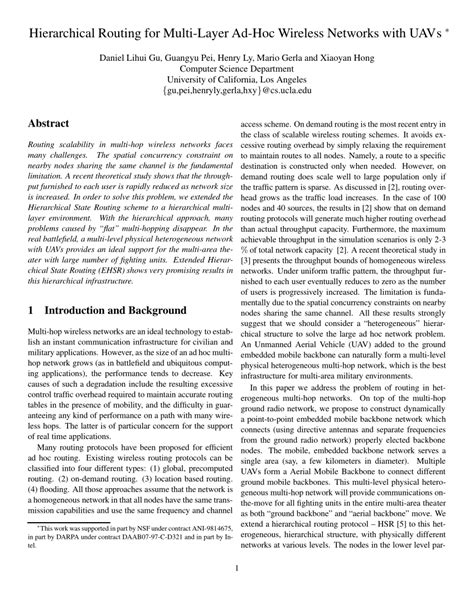 Pdf Hierarchical Routing For Multi Layer Ad Hoc Wireless Networks