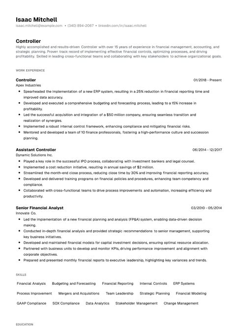 7 Controller Resume Examples And Writing Guide
