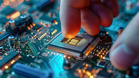 The Technician Will Place The Cpu In The Socket By Generative Ai Stock