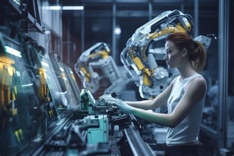 Premium Photo Female Engineer In Intelligent Factory With Automation