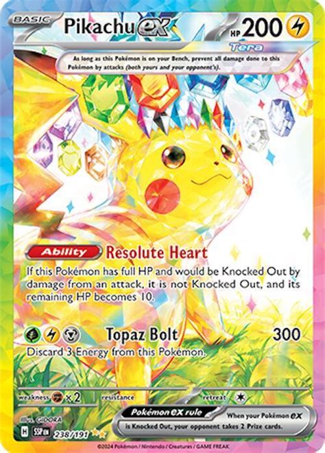 Pikachu Ex 238 191 Sv08 Surging Sparks Pokemon