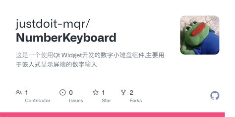 Github Justdoit Mqrnumberkeyboard 这是一个使用qt Widget开发的数字小键盘组件主要用于嵌入式