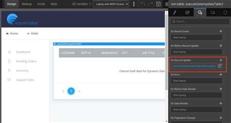 Edit Datatable Records Bound To Query Api Wavemaker Docs