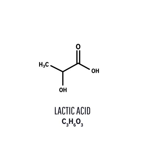 Premium Vector Lactic Acid Molecular Structure Lactic Acid Skeletal