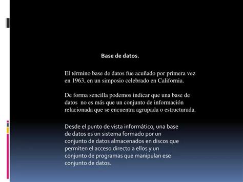 PPT Base De Datos PowerPoint Presentation Free Download ID 3127604