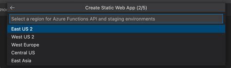Clarify Region Selection · Issue 530 · Microsoftvscode Azurestaticwebapps · Github