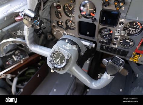 The Control Column Of Military Aircraft Transall C 160 Aviation Cockpit
