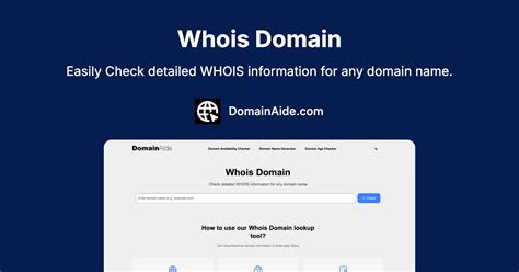 Whois Domain Lookup Tool Free Domain Information