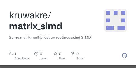 Github Kruwakrematrixsimd Some Matrix Multiplication Routines