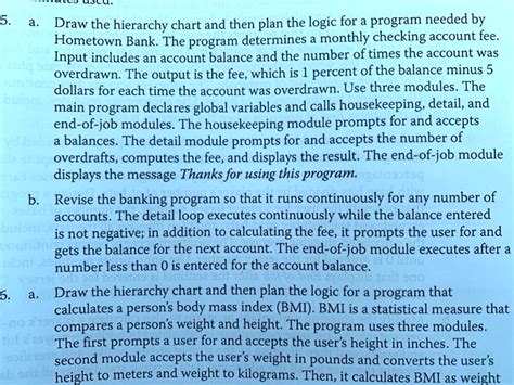 SOLVED Draw The Hierarchy Chart And Then Plan The Logic For The