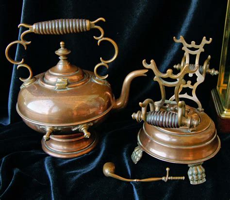 Старинный медный чайник на спиртовке Бульотка Антикварный интернет магазин Antiqueshop Ru