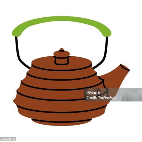 향기로운 차 양조 와 뜨거운 음료 에서 세라믹 와 손잡이 벡터 일러스트 개념에 대한 스톡 벡터 아트 및 기타 이미지 개념 그릇 녹색 Istock