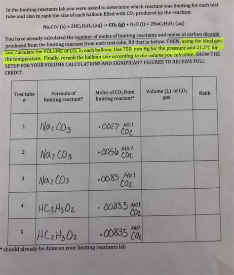 Solved In The Limiting Reactants Lab You Were Asked To Chegg Com