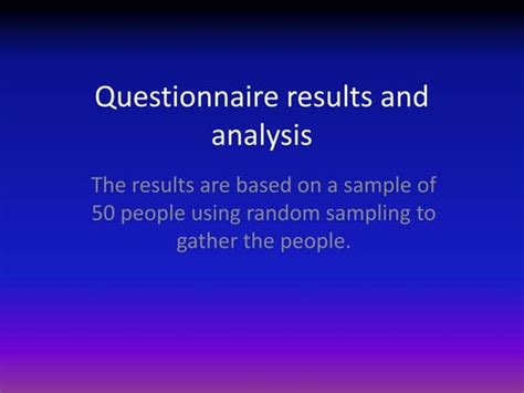 Questionnaire Analysis Pdf
